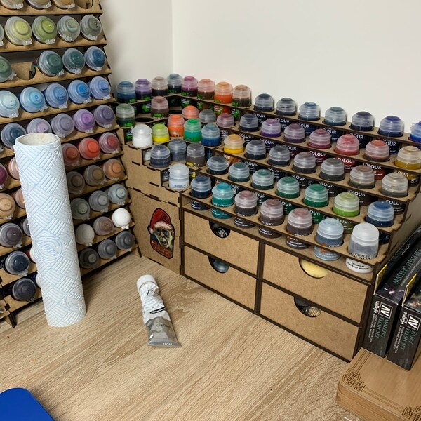Corner Paint Stand for 25 Citadel Gamesworkshop Paints - 5 Tiered Desk ...