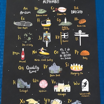 Cornwall Alphabet Print A-Z of Cornwall Cornish Art Print - Etsy UK