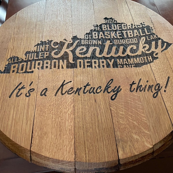 Kentucky Bourbon Wood Sign, Bourbon Barrel Sign, Kentucky State Rustic ...