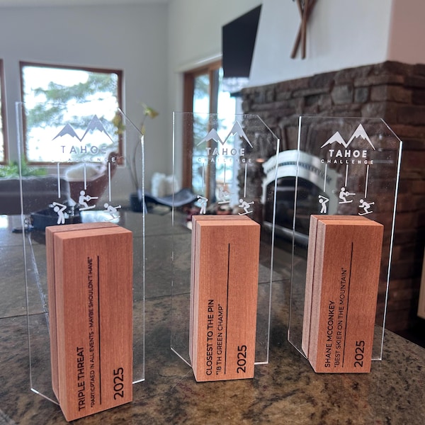 Personalised Wooden Trophy Obelisk Award Black Personalized Bespoke ...