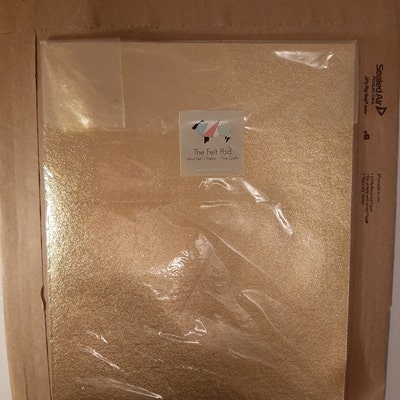 Metallic Felt BRUSHED GOLD Metallic Felt Wool Felt Metallic Wool Felt ...