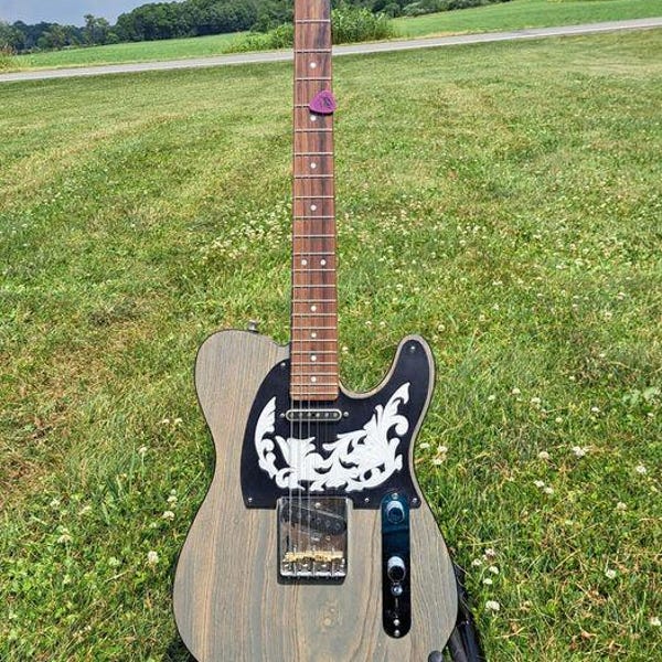 Custom Tooled Leather Oak Leaf Pickguard Fits Fender Telecaster Tele ...