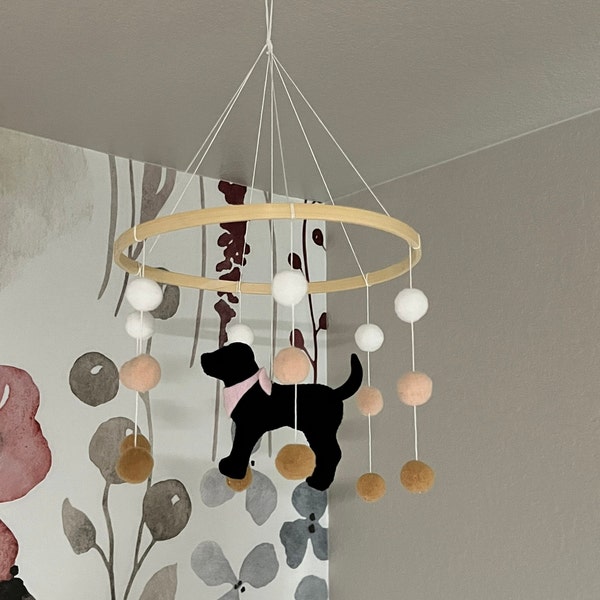 Dog Baby Mobile, Labrador Mobile Nursery, Golden Retriever Mobile, Baby ...