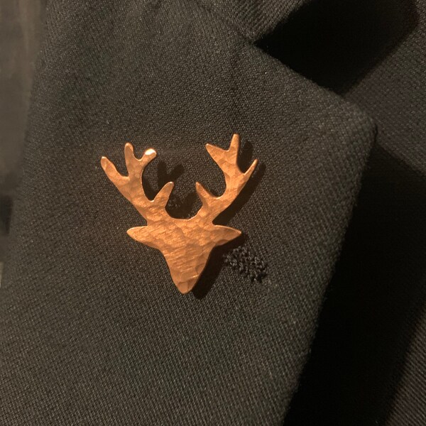 Stags Head Pin - Sterling Silver Stag Head - Suit Lapel Pin - Tie Pin ...