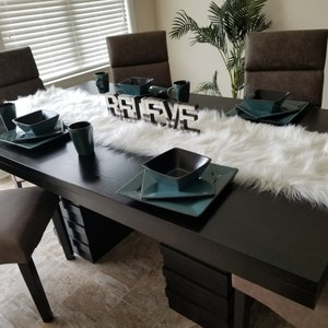 Shaggy Faux Fur Table Runner Soft Luxury Fur Faux Sheepskin Shag Place ...