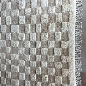 Handmade Natural and White Diamond Pattern Rug & Carpet Organic Coastal ...
