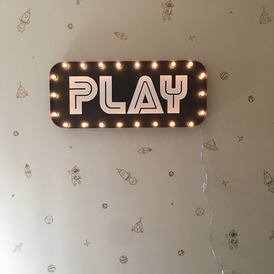 Play Sign Marquee, Retro, Light up Sign - Etsy