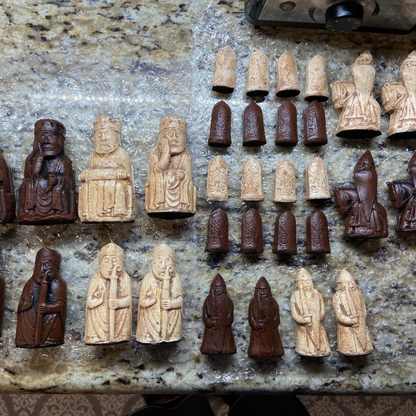 Isle of Lewis Chess Set With Viking Berserker Rook, Customisable ...