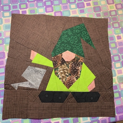 GARDENING GNOME Paper Piece Pattern Block in PDF - Etsy