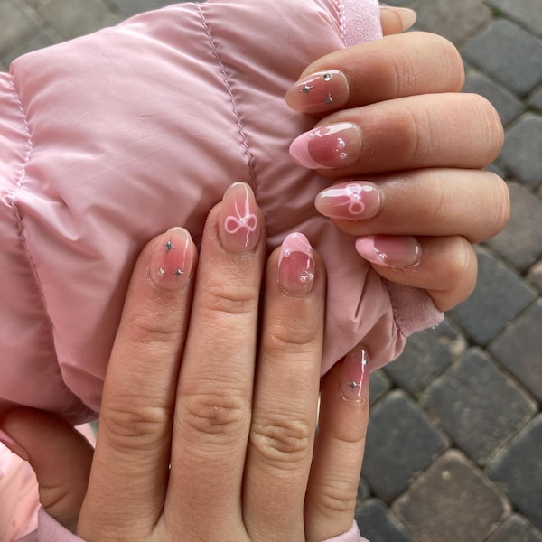 Custom Design No.84 Press on Nails | Ins Nails | Pretty Nails | Premium ...