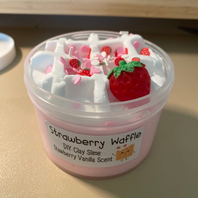 Strawberry Waffle DIY Clay Slime Glossy Slime Charm - Etsy