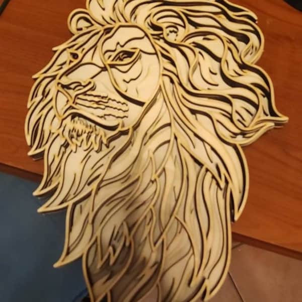 Multilayer Lion Laser Cut File 3D Layered Safari Laser Cut Dxf Dwg Lion ...