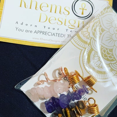 Gemstone Loc Charms Hair Accessories Hair Charms Crystal Loc Charms ...