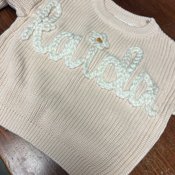 Custom Name Sweater With Design, Daisy Name Sweater, Custom Toddler ...
