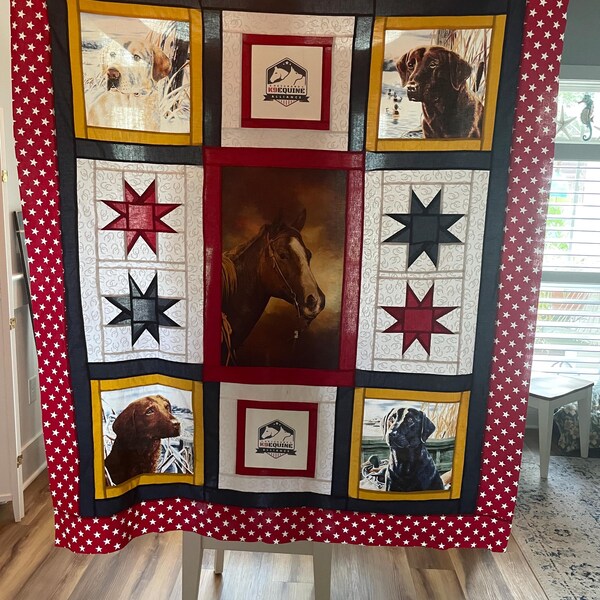 Longhorn in Bluebonnets Quilt Panel, Quilt Fabric Panel, Quilting ...