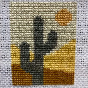 Tiny Desert Cross Stitch Pattern, Miniature Cross Stitch, Modern Cross ...