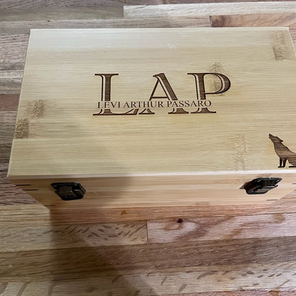 Personalized Wooden Gift Box, Engraved Name Box, Wooden Keepsake Box ...