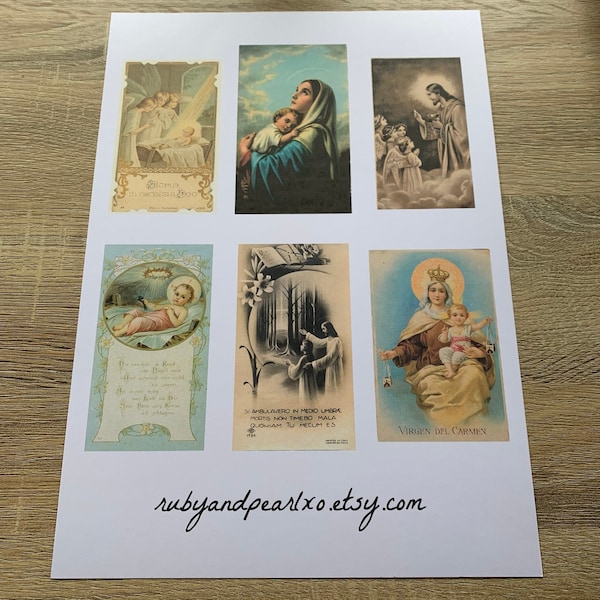 Vintage Prayer Card Collection - Digital Download - 48 Cards ...
