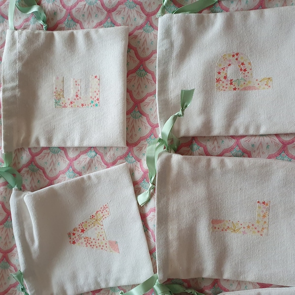 Liberty Fabric Applique Single Block Letters and Numbers | Iron-on ...