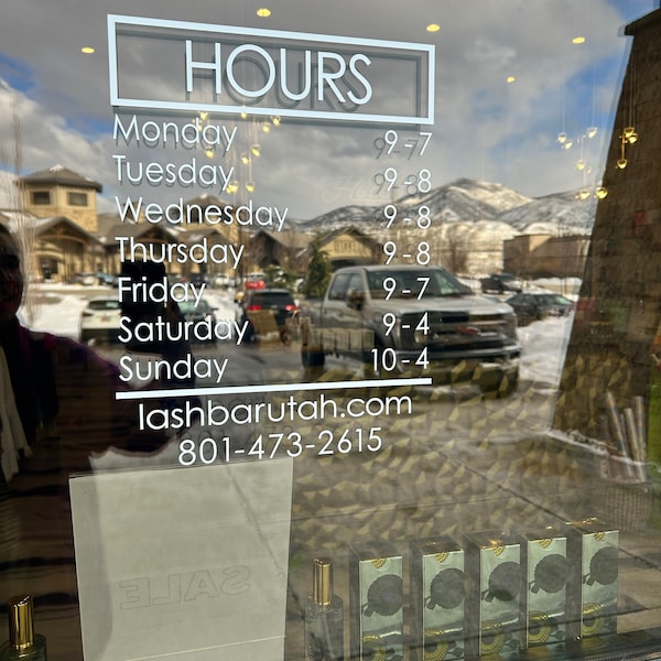 Store Hours Decal - Personalized Business Signage - Custom Open Close ...