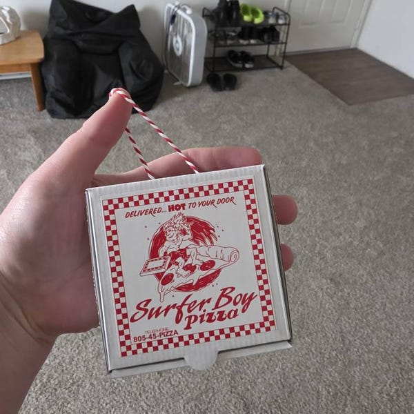 Stranger Things Inspired Surf Pizza Box Ornament - Christmas Tree ...