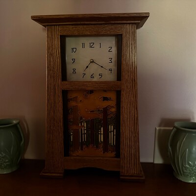 Arts & Crafts Clock With Motawi Art Tile frank Lloyd Write, Mission ...