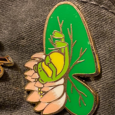 Lotus Frog Napping Enamel Pin - Etsy