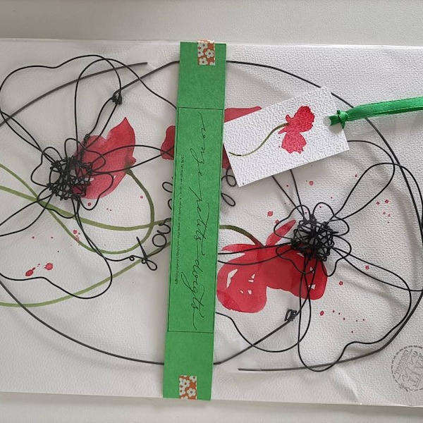 Customizable Wire Family Names Bouquet, Personalized Poppy Flowers Made ...