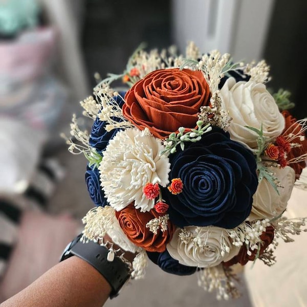 Wedding Bouquet, Bridal Bouquet, Sola Flower, Wedding Flower, Wooden ...