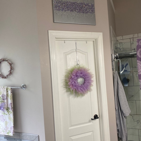 Pink Silver Glitter Painting, Pink Wall Art, Silver Decor, Shiny Wall ...