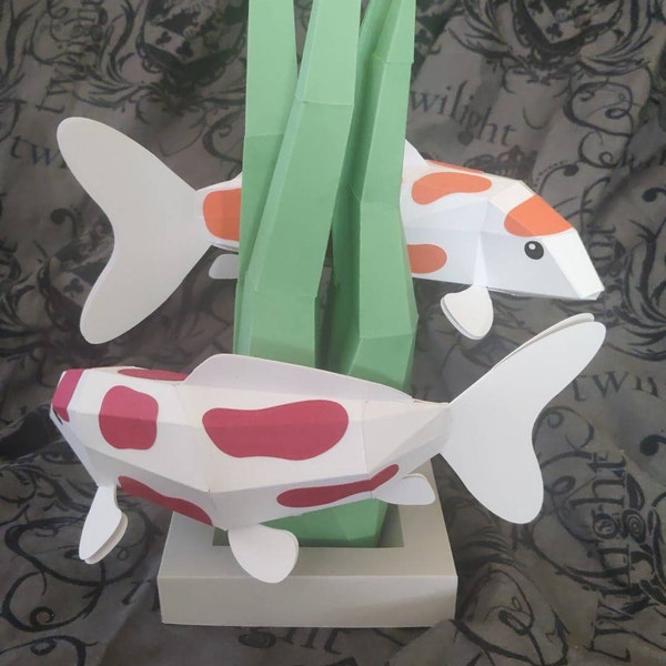 Koi 3d Paper Craft Template SVG and PDF | DIY 3d Paper Craft Koi Model ...
