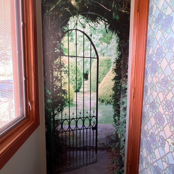 Door Mural - Gates to Garden, Wicket. Decal for Window, Wall, Fridge ...