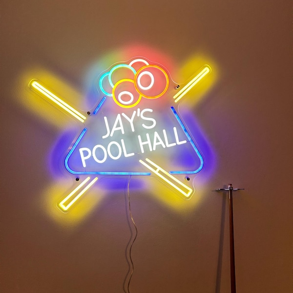 Pool Hall Neon Sign Pool Hall Led Sign Billiards Led Light Custom Neon ...