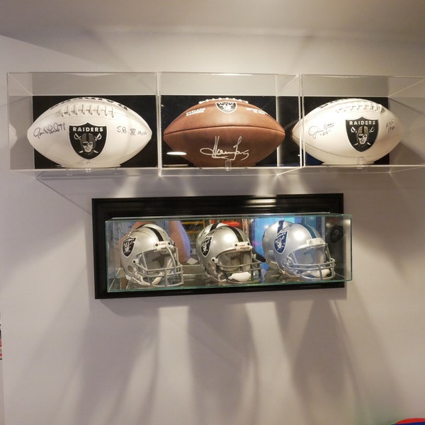 Acrylic Wall Mount Full Sized Football Display Case NFL NCAA by Gameday ...