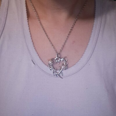 Y2k Grunge Cyber Spiky Heart Necklace, Goth Alt Jewelry, Statement ...