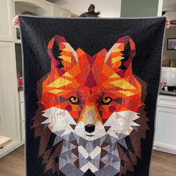 The Modern Fox, A Foundation Paper Pieced Quilt Pattern (PDF ONLY) - Etsy
