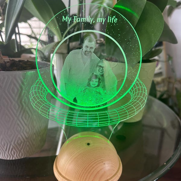 Photo Engraved 3D LED Lamp - Custom Photo Night Light, Personalized ...