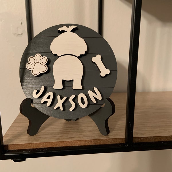 Personalized Dog Sign and Easel, 200+ Dog Breeds to Choose, Many Color ...