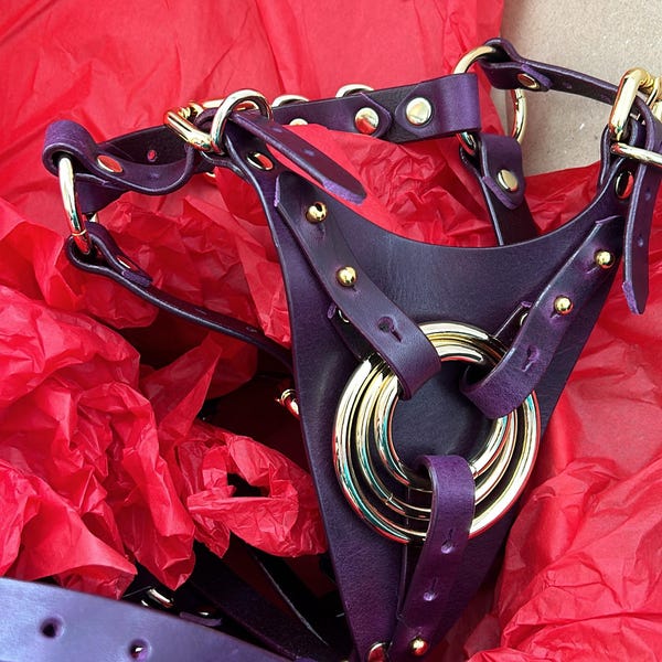 Full Body Crotchless Harness, Open Crotch Lingerie Leather, Cuffs Bdsm ...