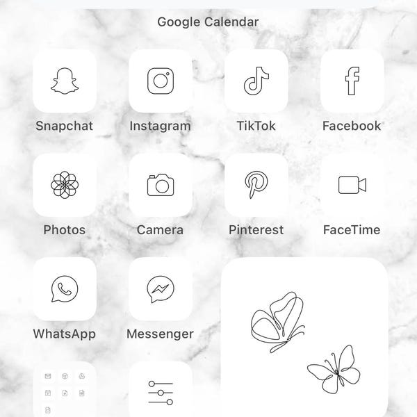 App Icons White Minimal App Icon Pack for iPhone App Icon Bundle for ...