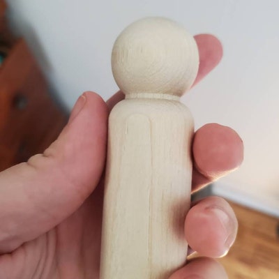 Wood Peg Jumbo Man People, Natural Peg Toy, Unfinished Peg Person ...