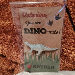 Dinosaur Valentine Cards, PRINTED Dino-mite Valentines for Boys Kids ...
