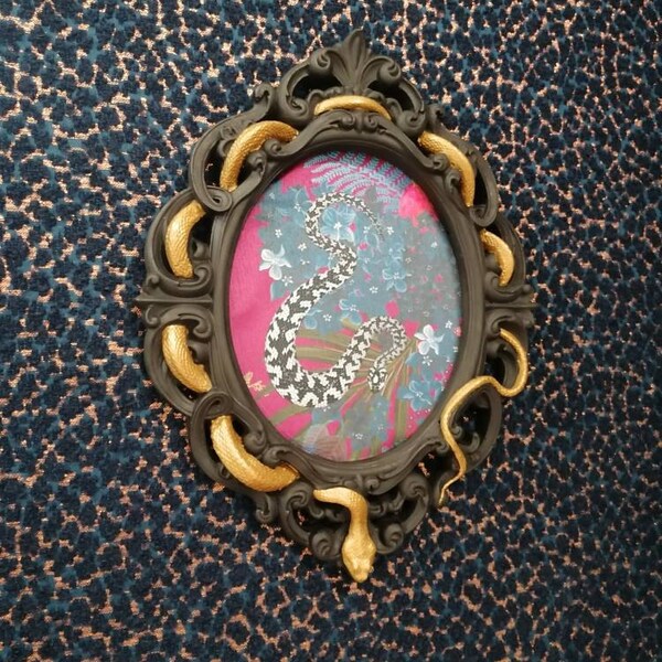 Handmade Ornate Oval Plaster Snake Serpent Frame (goth, Gothic, Dark ...