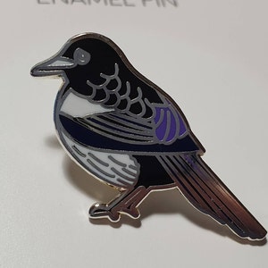 Magpie Enamel Pin Magpie Lapel Pin British Bird Pin Hard Enamel Pin ...