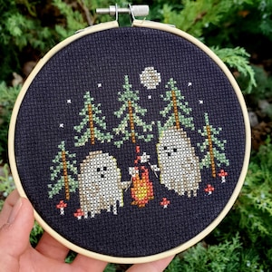Stitching Sisters Cross Stitch Pattern, Halloween Color Chart, Creepy ...