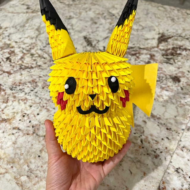 3d Origami Pikachu Diagram Pikachu Sitting Papercraft – DIY Template