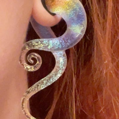 1 Pair 2 Pieces Solid Pink Pinchers Spirals Glass - Etsy