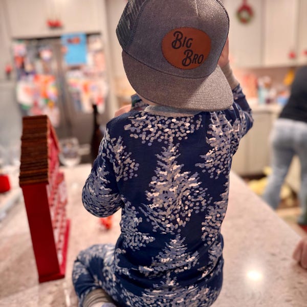 Custom Toddler Hat: Big Bro Little Bro, Personalized Leather Patch - Etsy