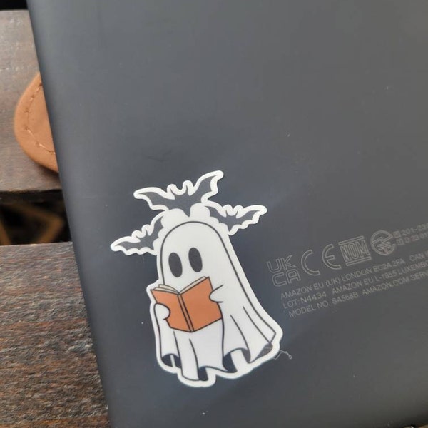 Reading Ghost Sticker, Cute Ghost Sticker, Ghost Sticker, Kindle ...
