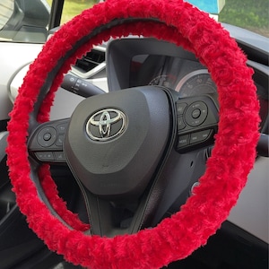 Minky Fuzzy Soft Red Rosebud Swirls Steering Wheel Cover - Etsy